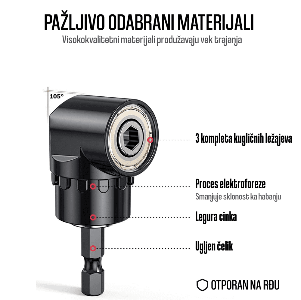 Nastavak za busenje pod uglom 105 stepeni - Mobil Shop